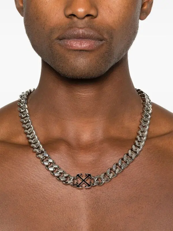 Off-White Arrow Chain Necklace - Silver