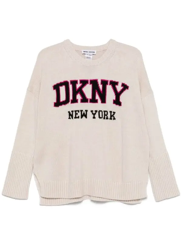 Dkny Varsity-logo Sweater - Neutrals