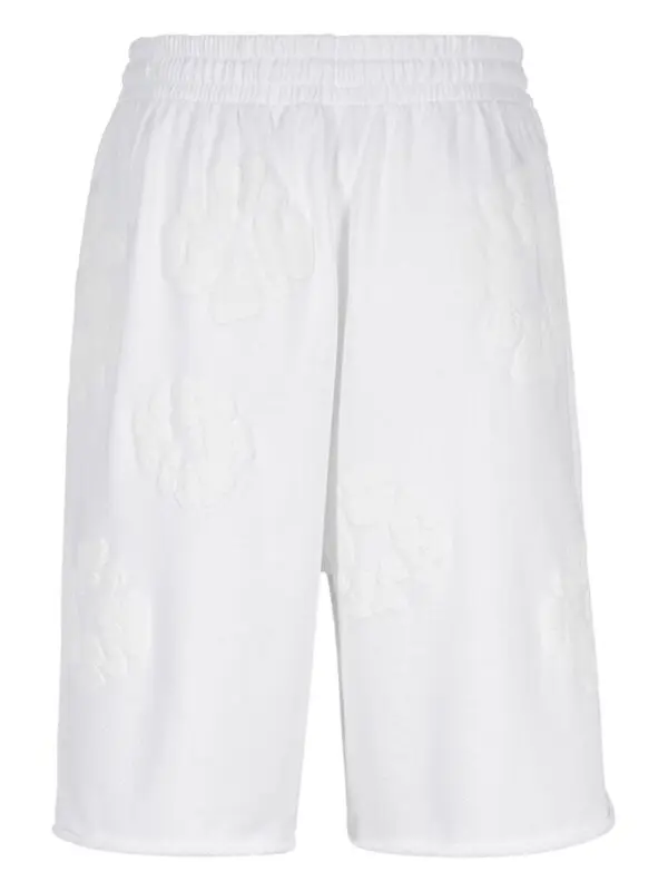 DENIM TEARS Mono Cotton Wreath-print Shorts - White