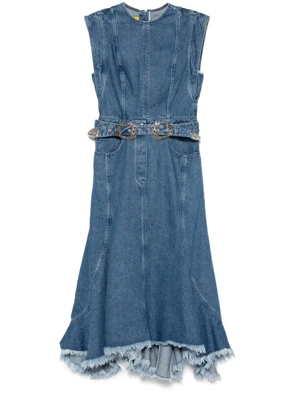 MARQUES' ALMEIDA Belted Denim Midi Dress