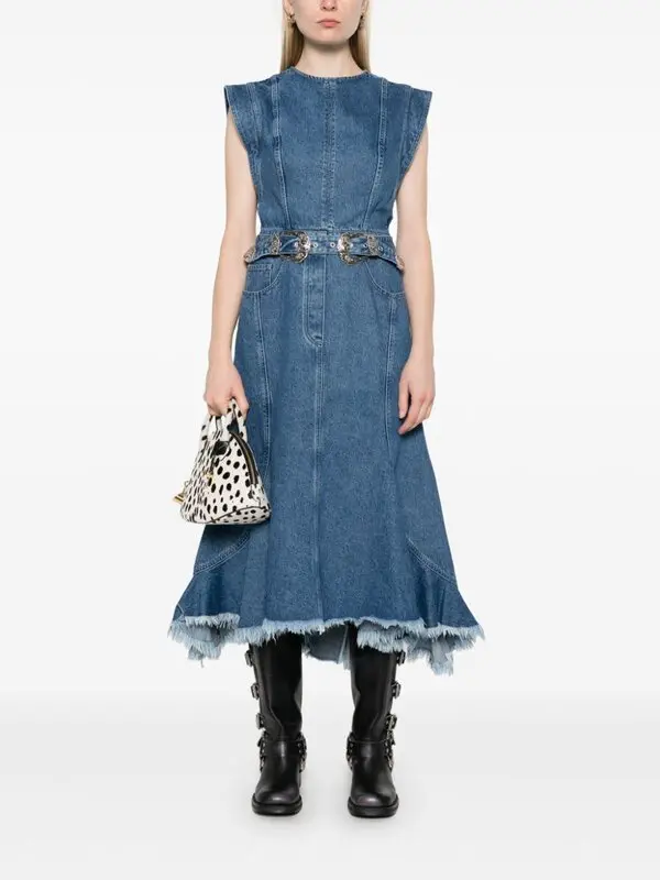 MARQUES' ALMEIDA Belted Denim Midi Dress