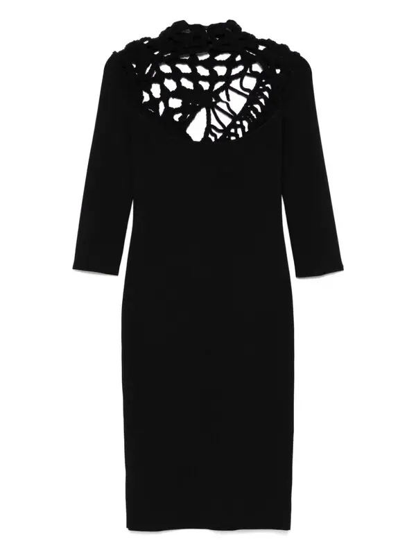 Buy Roberto Cavalli Open-knit Midi Dress - Black At 49% Off | Editorialist