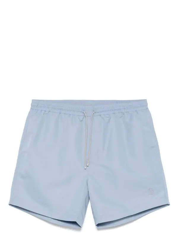 Brunello Cucinelli Logo-embroidered Swim Shorts - Blue