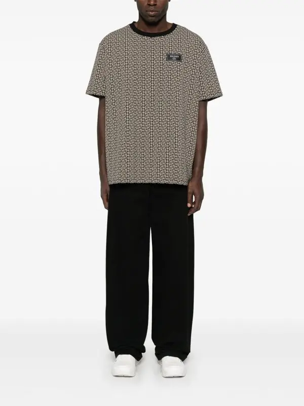 Balmain Pb Labyrinth Jacquard T-shirt - Neutrals