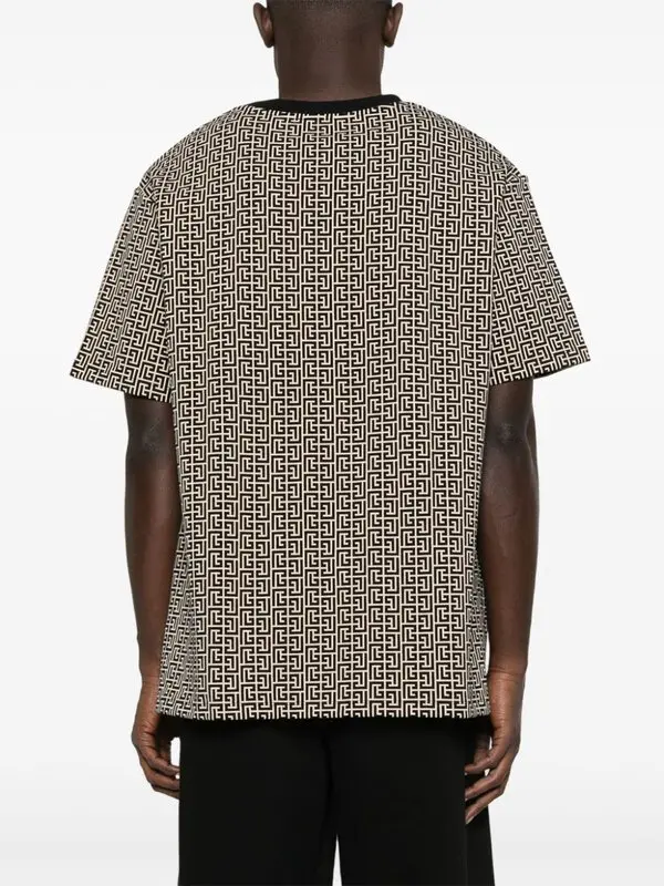 Balmain Pb Labyrinth Jacquard T-shirt - Neutrals