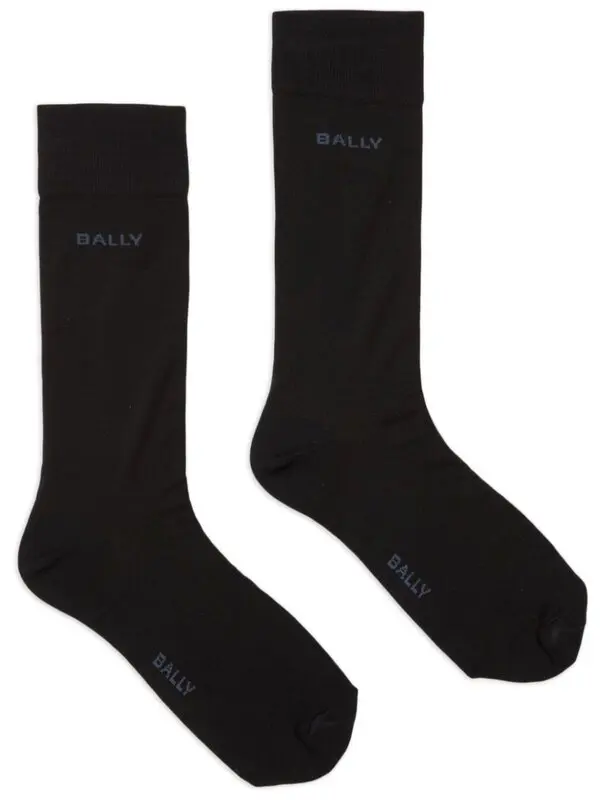Bally Logo Intarsia Ankle Socks - Blue