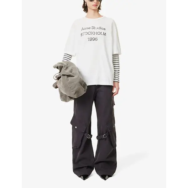 Acne Studios Logo-pattern Cotton-jersey T-shirt