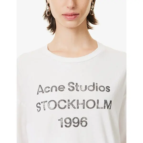 Acne Studios Logo-pattern Cotton-jersey T-shirt