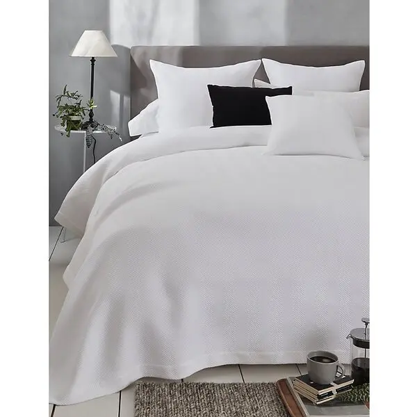 THE WHITE COMPANY Mason Cotton Bedspread 300cm X 270cm - White