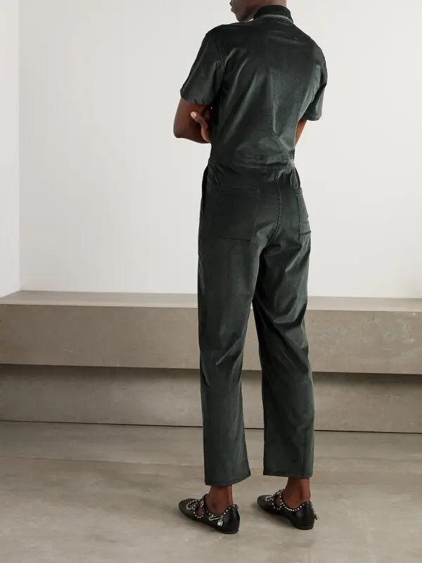 RIVET UTILITY Worker Cotton-blend Corduroy Jumpsuit - Gray