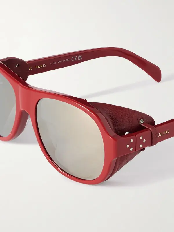 Celine Aviator-style Sunglasses - Red