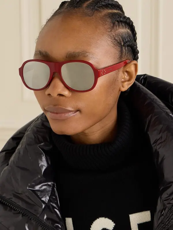 Celine Aviator-style Sunglasses - Red