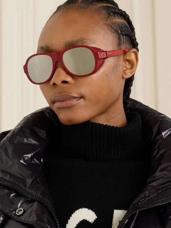 Celine Aviator-style Sunglasses - Red