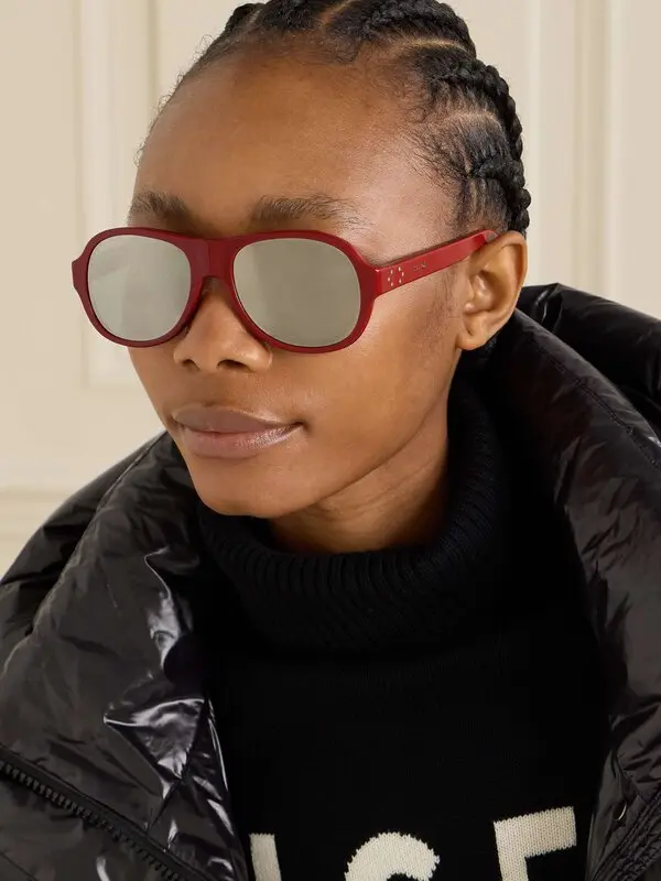 Celine Aviator-style Sunglasses - Red