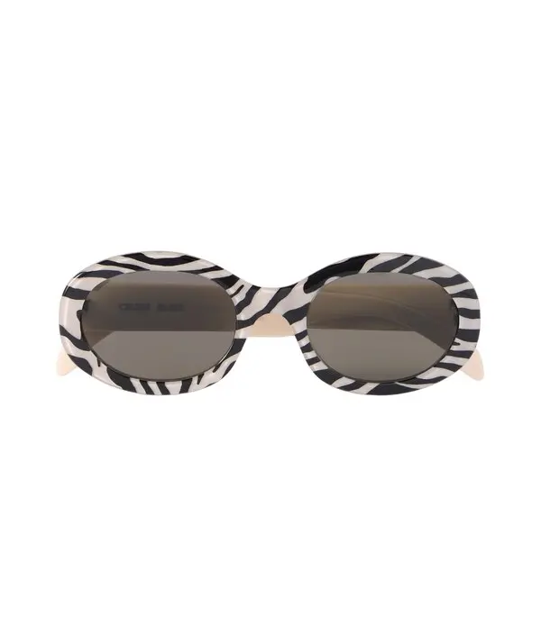 Celine Round-frame Striped Sunglasses - Animal Print