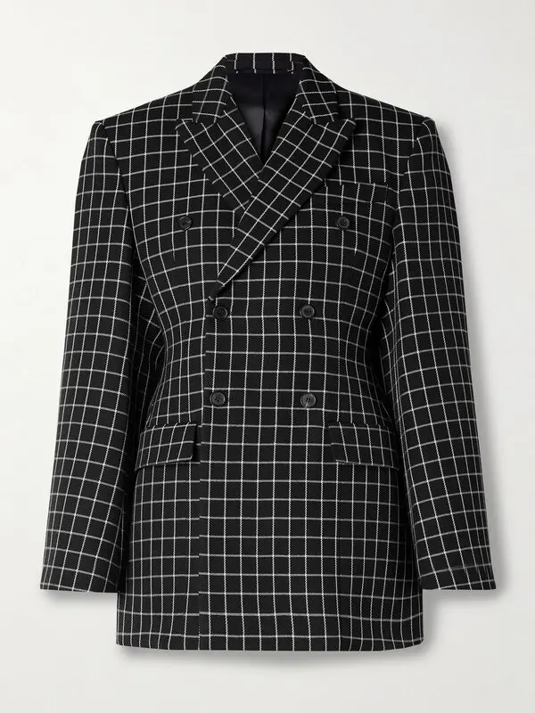 Wardrobe.NYC Double-breasted Checked Wool-twill Blazer