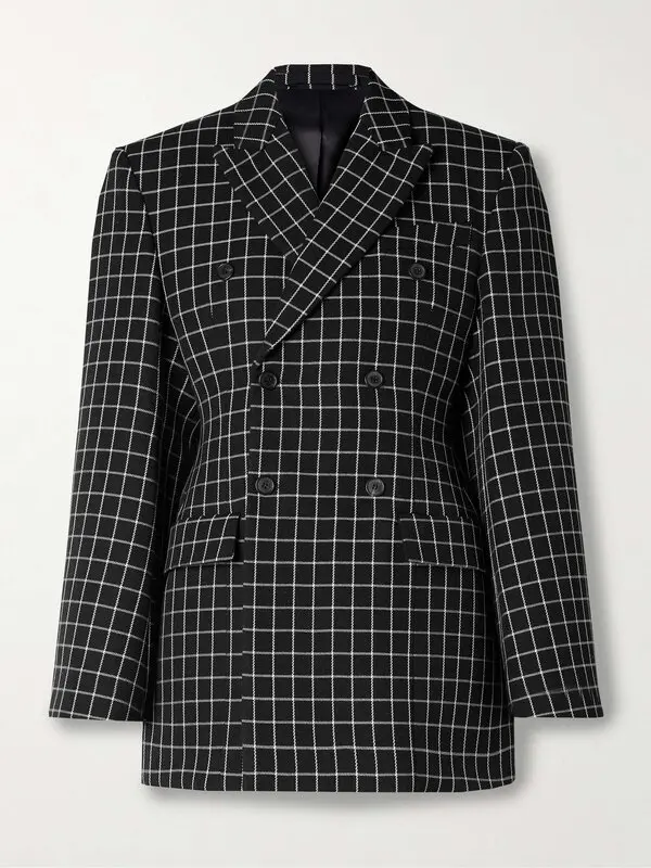 Wardrobe.NYC Double-breasted Checked Wool-twill Blazer