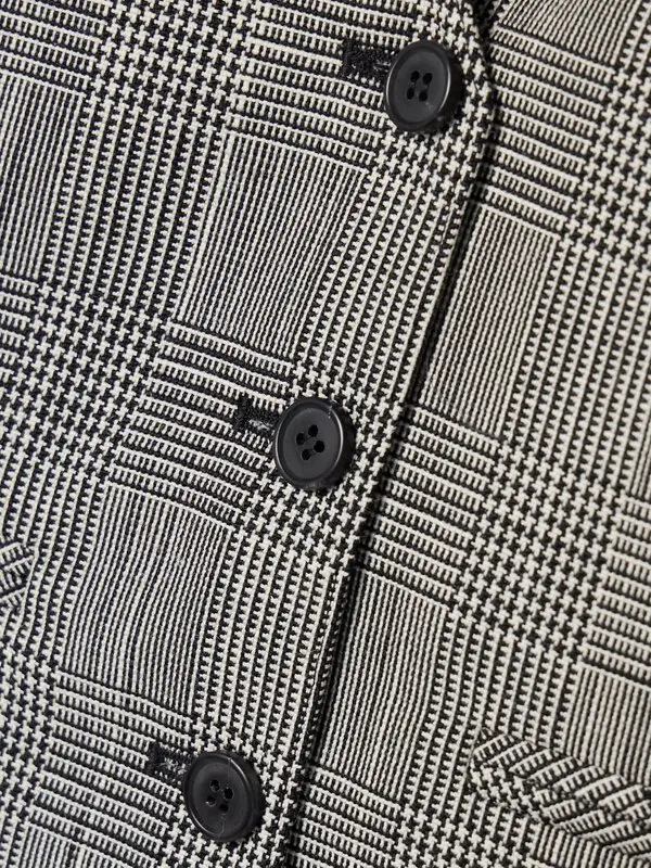 Wardrobe.NYC Paneled Prince Of Wales Checked Wool Vest - Gray