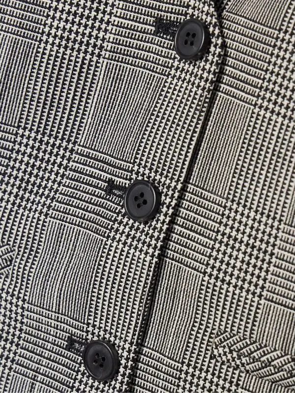 Wardrobe.NYC Paneled Prince Of Wales Checked Wool Vest - Gray
