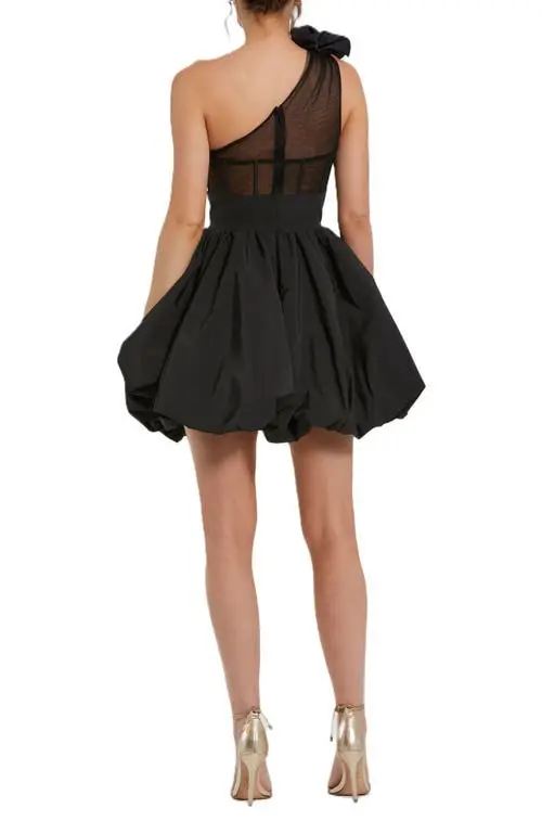 Mac Duggal Taffeta One-shoulder Ruffle Mini Dress