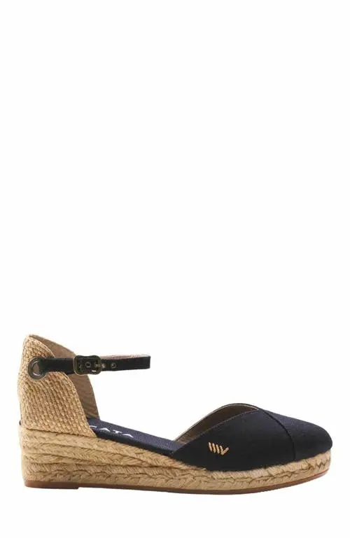 VISCATA Pubol Canvas Espadrille Wedges - Black