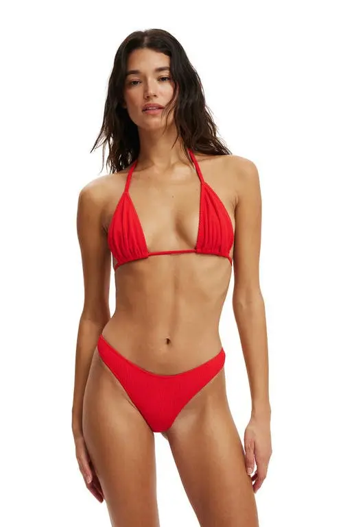 Cotton:on Slider Triangle Bikini Top - Scarlet Red Crinkle