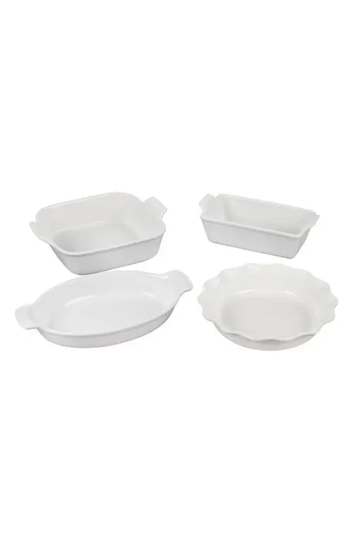 LE CREUSET 4-piece Heritage Bakeware Essentials Stoneware Set - White
