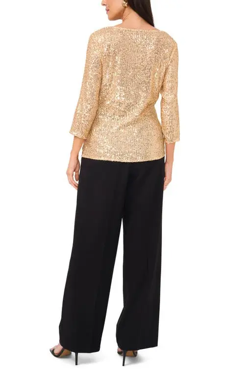 Vince Camuto Sequin Cowl Neck Top - Gold