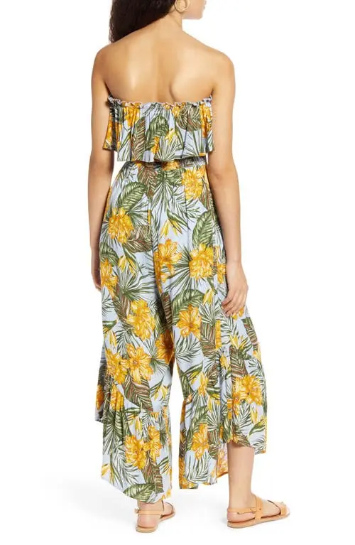 ALL IN FAVOR Ruffle Detail Strapless Jumpsuit