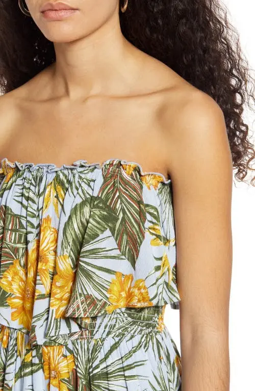 ALL IN FAVOR Ruffle Detail Strapless Jumpsuit