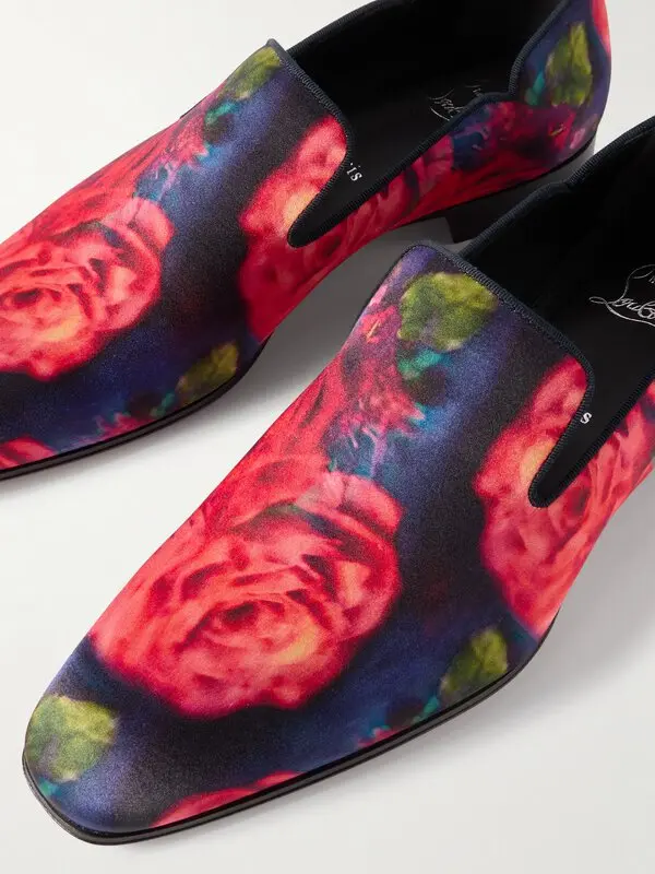 Christian Louboutin Dandy Chick Floral-Print Loafers - Red