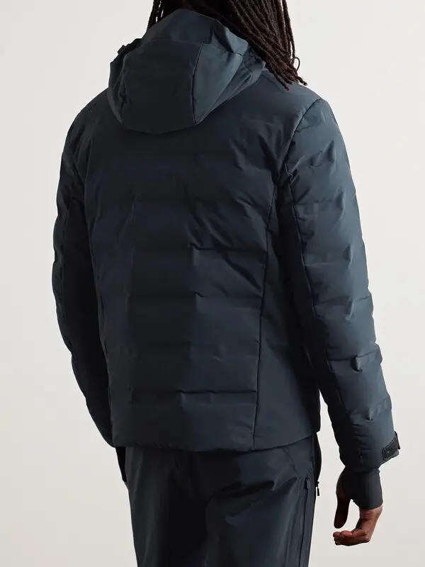 Aztech Mountain Quilted Hooded Down Ski Jacket - Blue