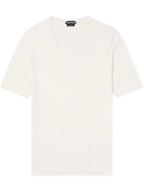 TOM FORD Silk-blend T-shirt - White