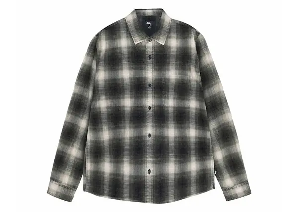StÜssy Rocco Flannel Plaid Shirt - Grey