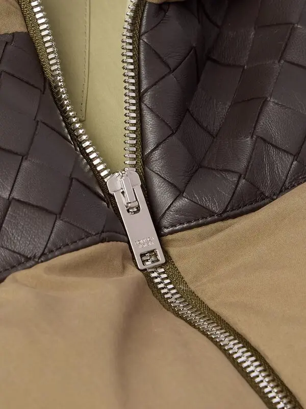 Bottega Veneta Intrecciato Leather-panelled Quilted Down Gilet - Brown
