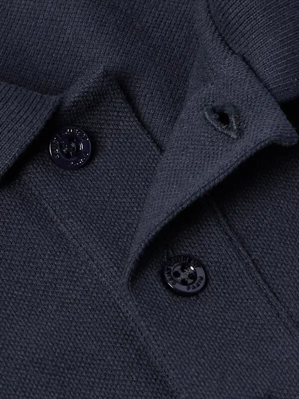 Saint Laurent Logo-embroidered Cotton-blend Piqué Polo Shirt - Blue