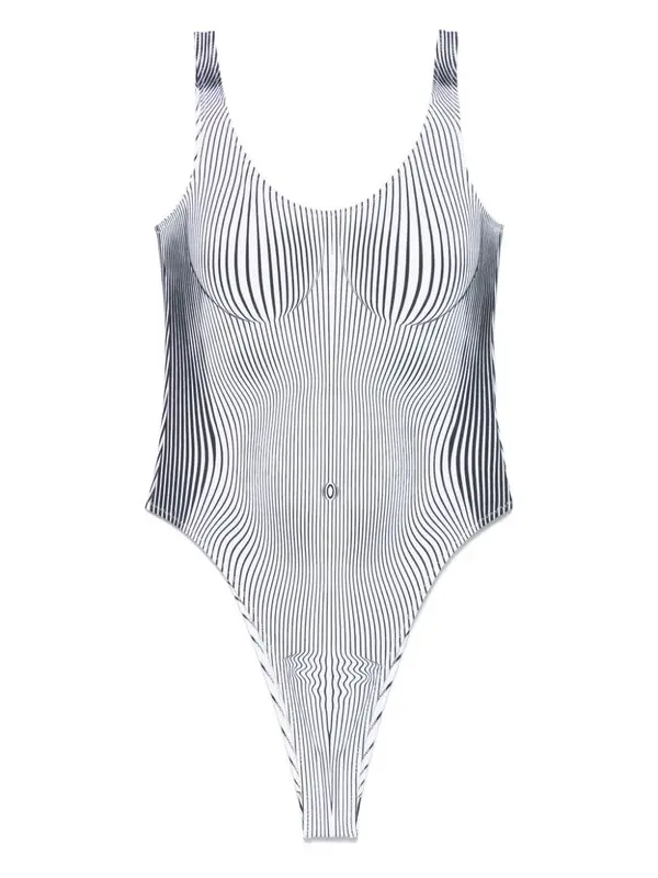 JEAN PAUL GAULTIER Striped Swimsuit - White