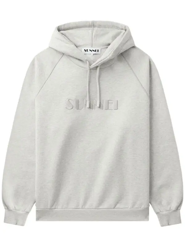 Sunnei Logo-embroidered Hoodie - Grey