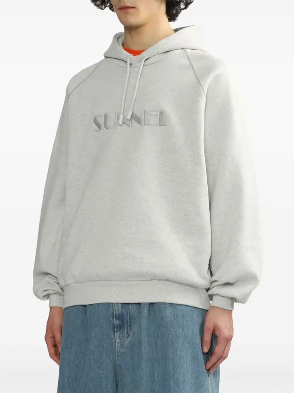 Sunnei Logo-embroidered Hoodie - Grey