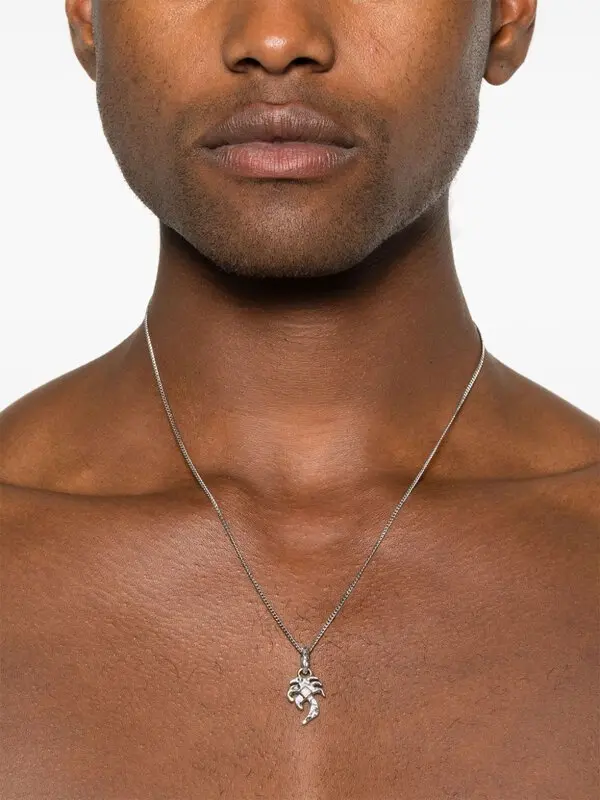 Palm Angels Tone Logo Charm Necklace