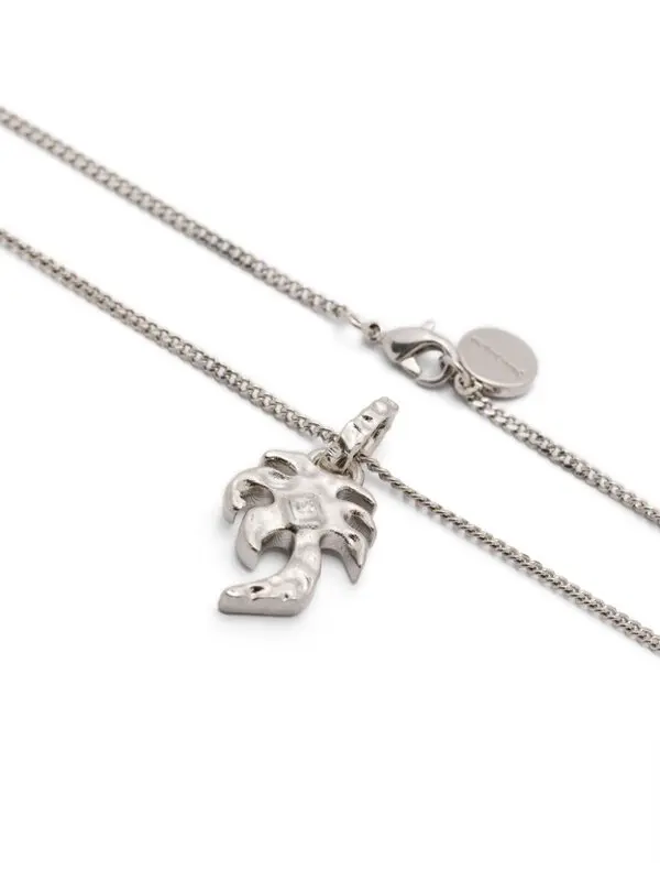 Palm Angels Tone Logo Charm Necklace