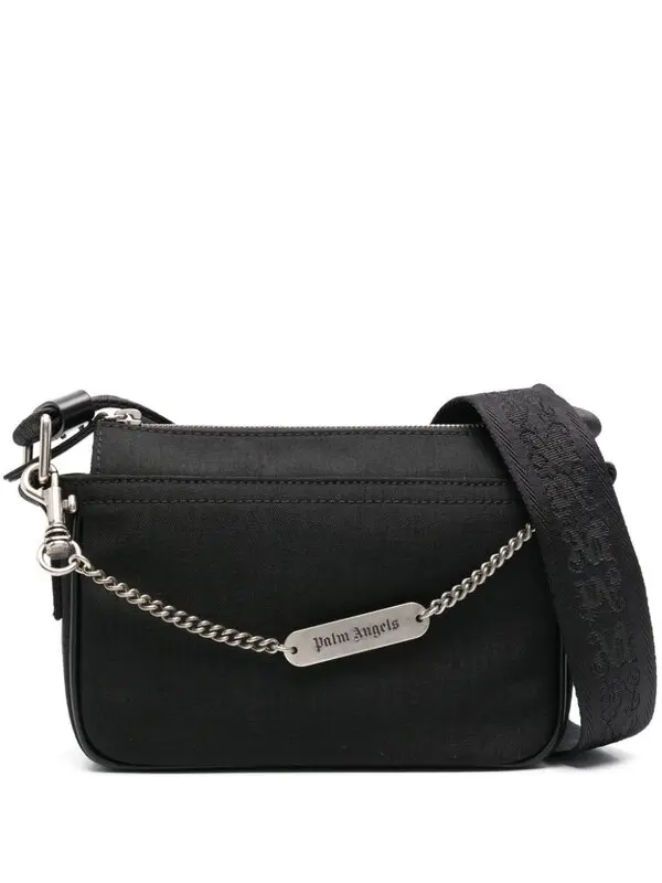 Palm Angels Logo-chain Messenger Bag - Black