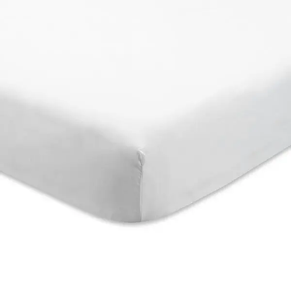 DEA LUXURY LINENS Dea Palm Beach Eleonora Sateen Fitted Sheet, Queen - White