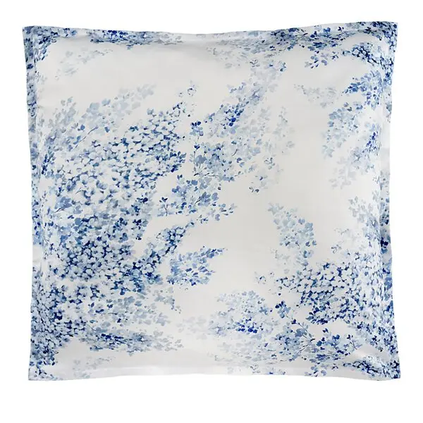 DEA LUXURY LINENS Dea Palm Beach Glicine Floral Print Euro Sham - Iceblue