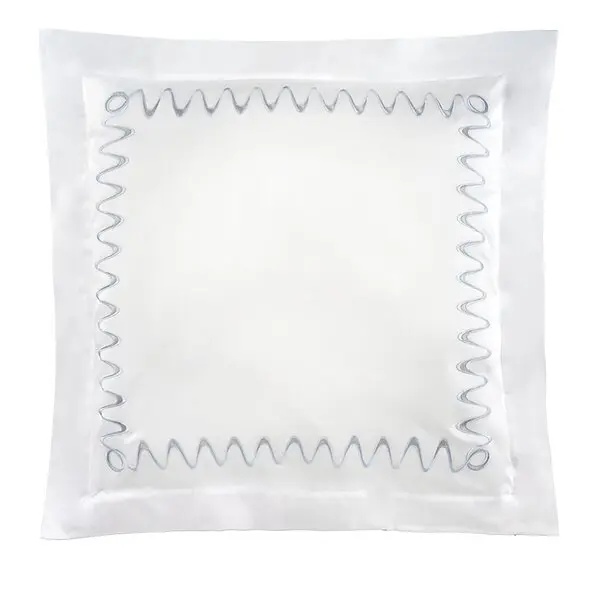 DEA LUXURY LINENS Dea Palm Beach Tc Pelago Embroidery Euro Sham - White/ice