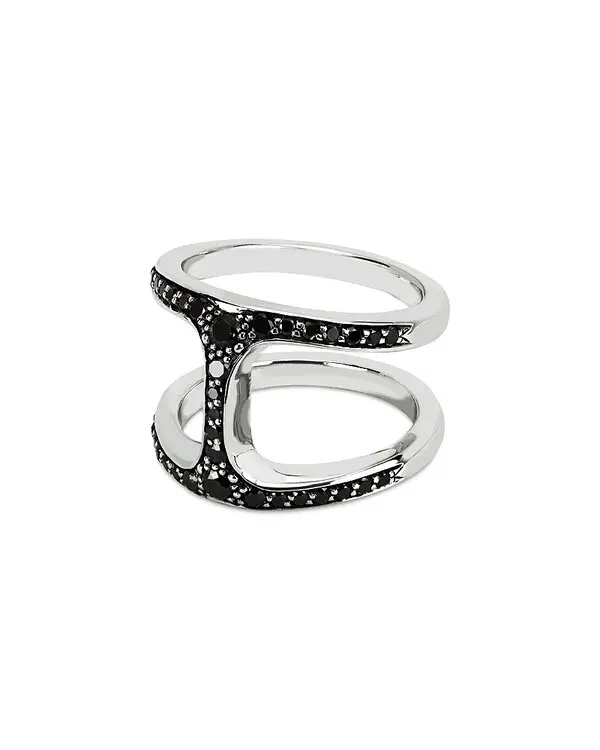 Hoorsenbuhs Sterling Silver Black Diamond Phantom Statement Ring - Black/silver