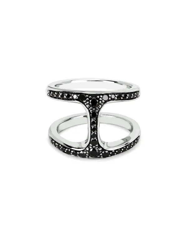Hoorsenbuhs Sterling Silver Black Diamond Phantom Statement Ring - Black/silver