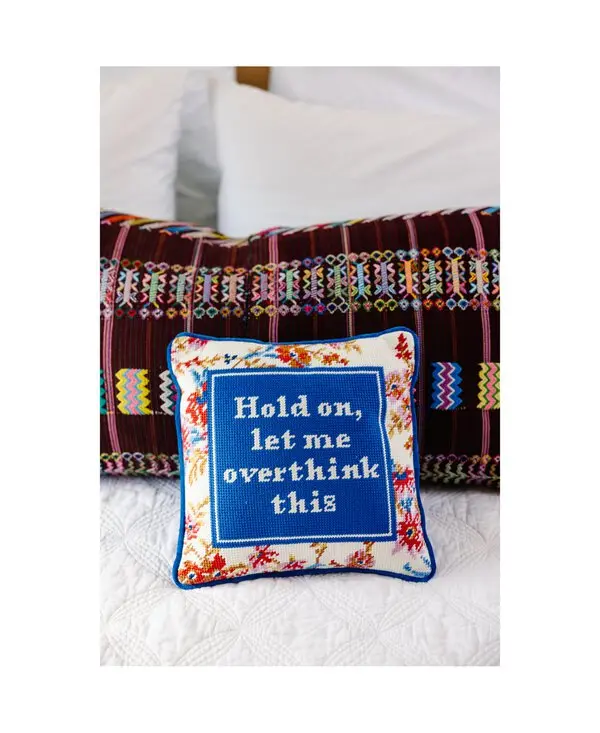 FURBISH Overthink Needlepoint Pillow, 11 X 11