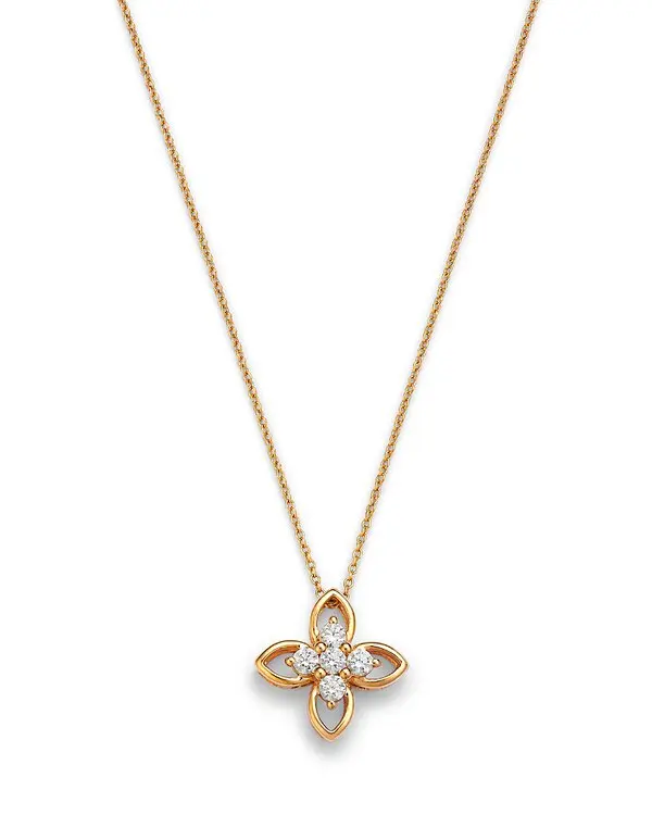 Bloomingdale'S Diamond Clover Pendant Necklace - Gold