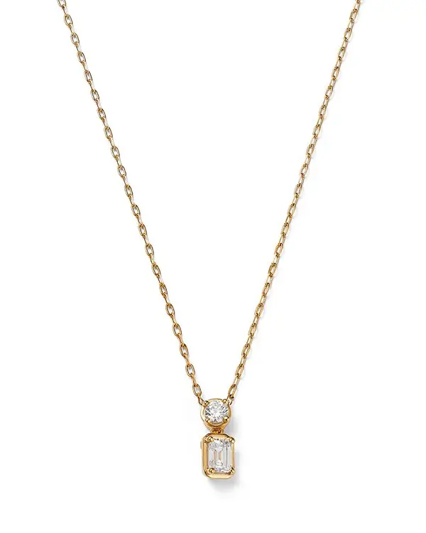 Bloomingdale'S 14k Yellow Diamond & Emerald Pendant Necklace - Gold